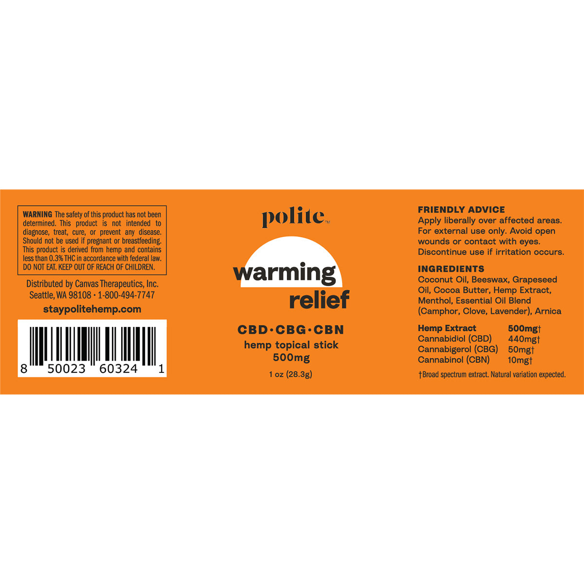 Polite Hemp Topicals | Warming & Cooling